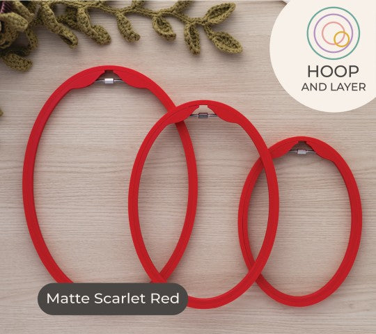 OVAL HOOP 180MM MATTE SCARLET RED - HOOP AND LAYER – Bear Essence